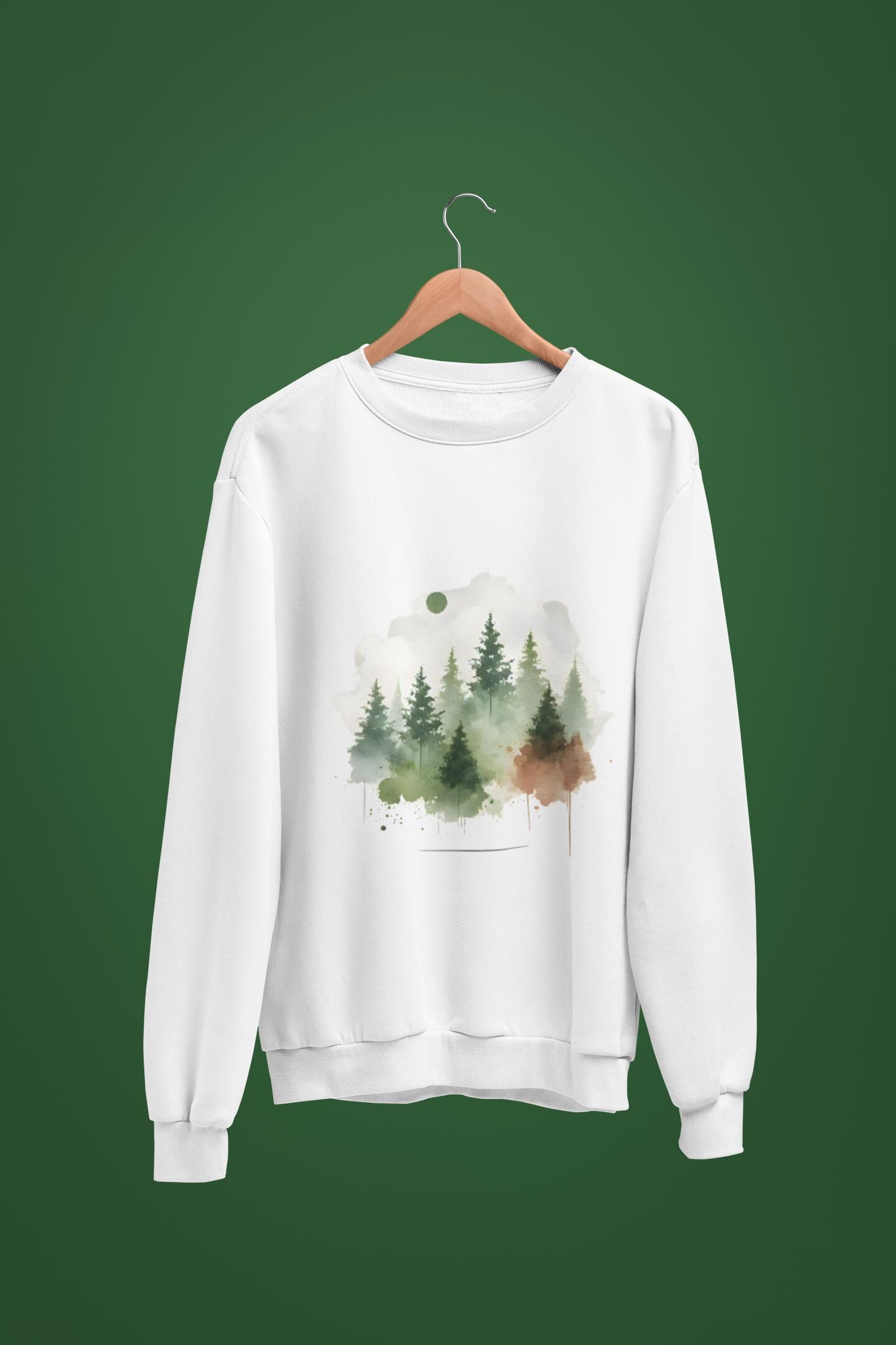 Forest Wallpaper Crewneck Gift for Nature Lover for Christmas Sweater ...