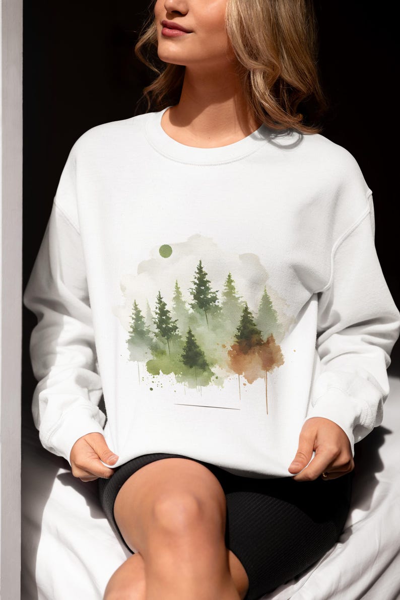 Forest Wallpaper Crewneck Gift for Nature Lover for Christmas Sweater ...