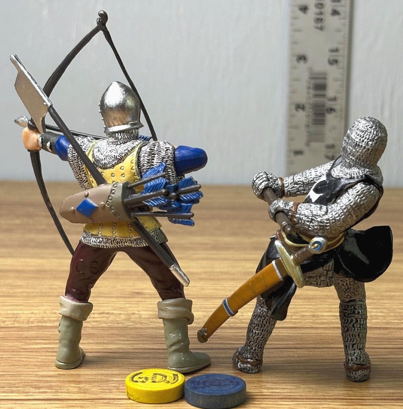 Vintage Papo Medieval Knights Templar Black Guard & Archer Figures - Etsy