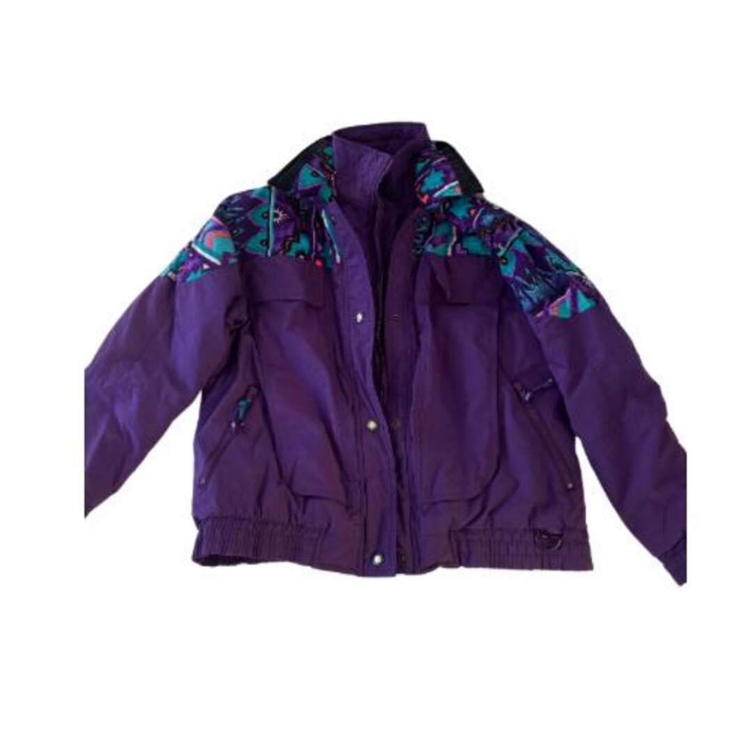 Vintage 90s Purple Winter Coat With Geometric Accents - Etsy