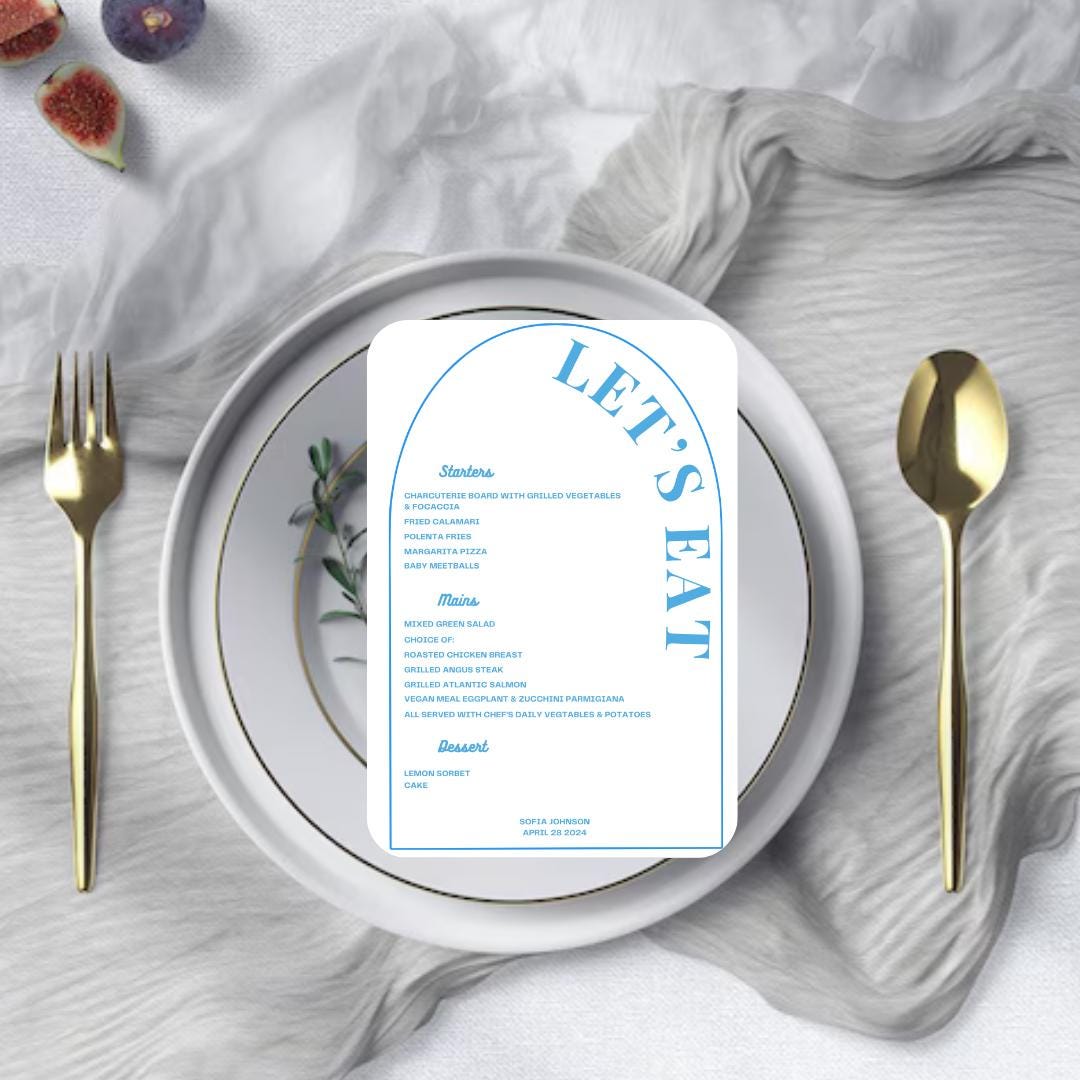 Arch Menu Card - Editable Template - Etsy