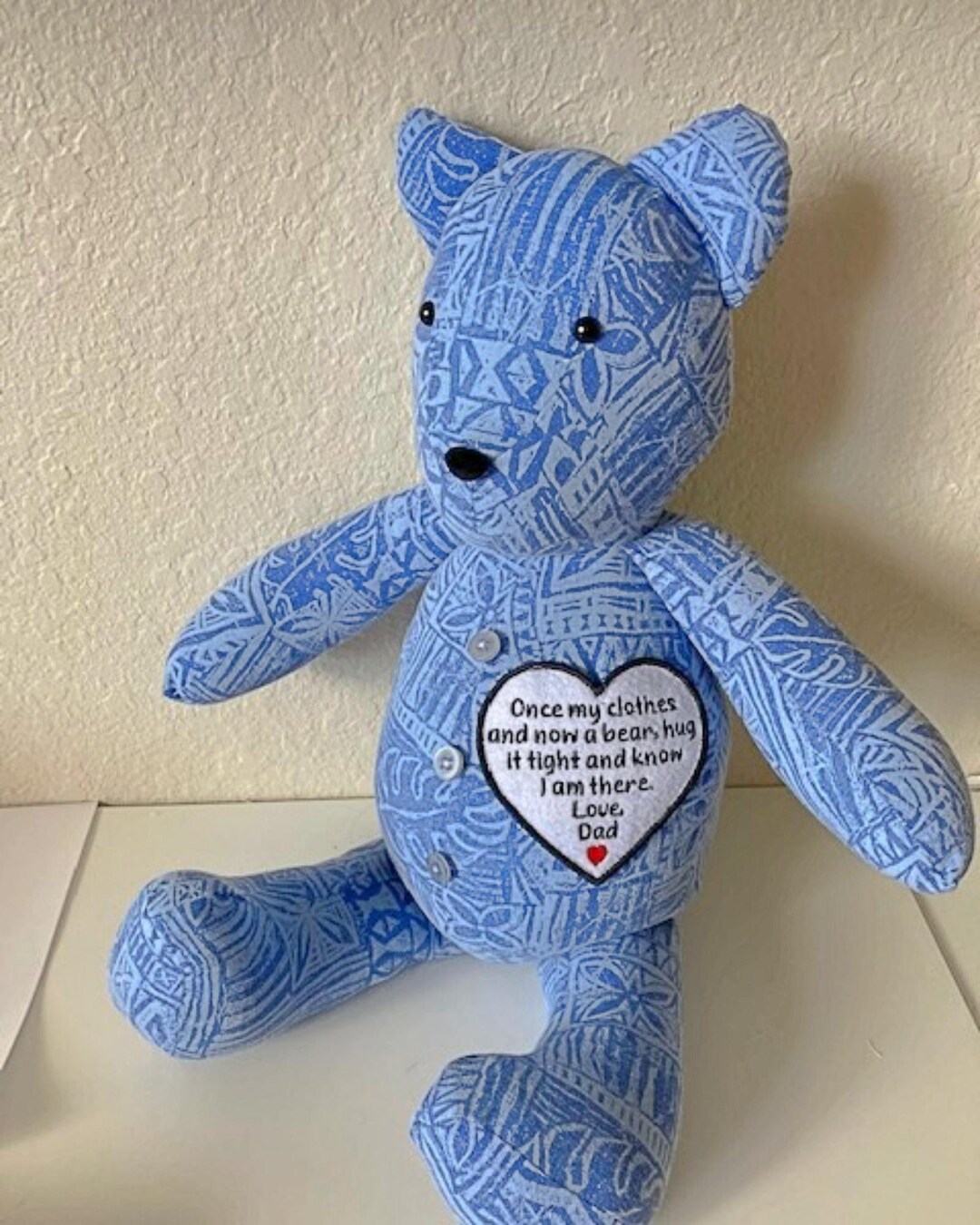 Memory Bear Keepsake Bear, Comfort Bear, Remembrance Bear, Made From ...