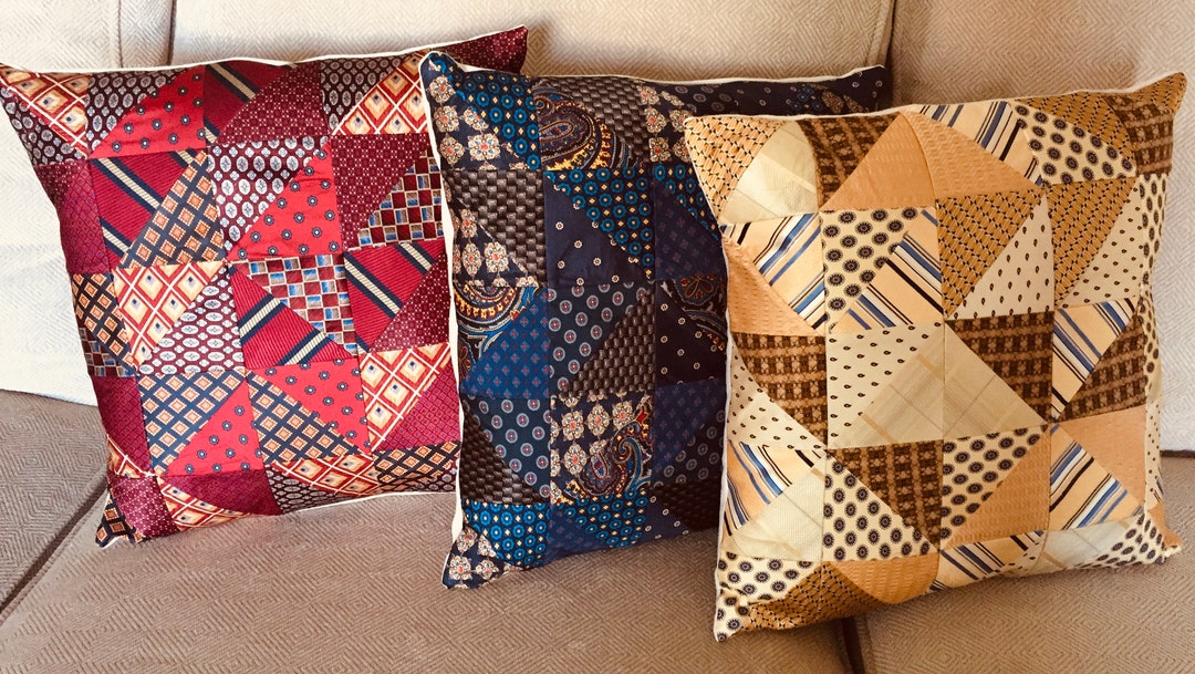 Custom Necktie Memory Pillow: Heartfelt Keepsake From Dad's Ties - Etsy