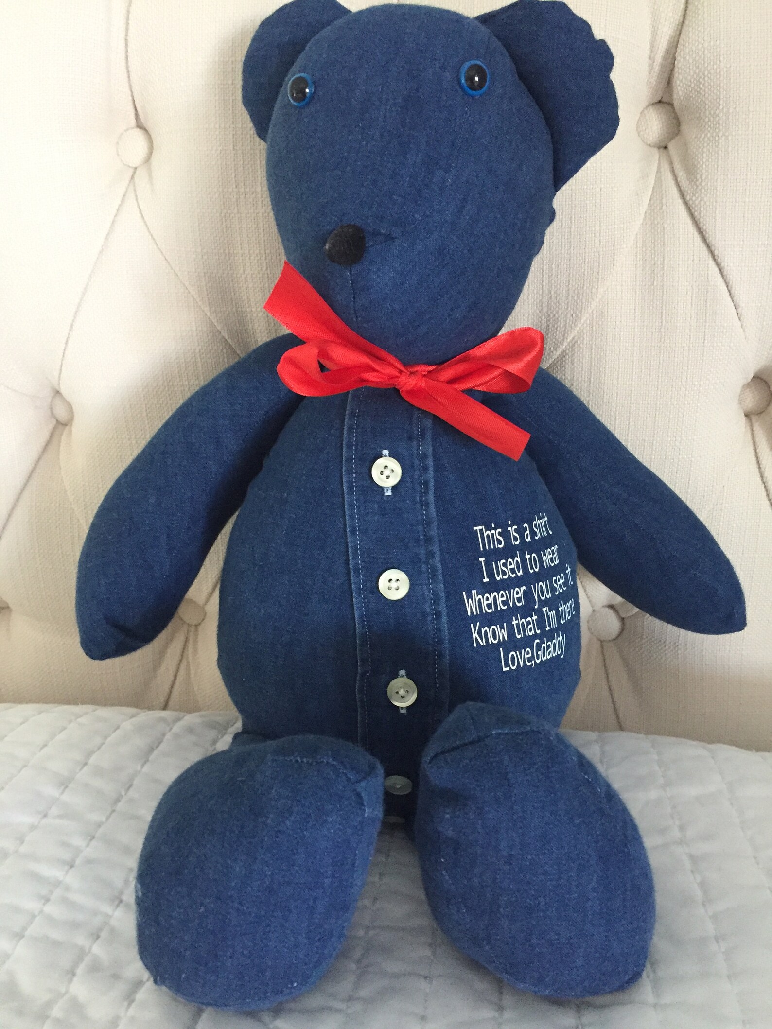 Handmade Memory Bear Keepsake From Loved One's Clothing - Personalized ...