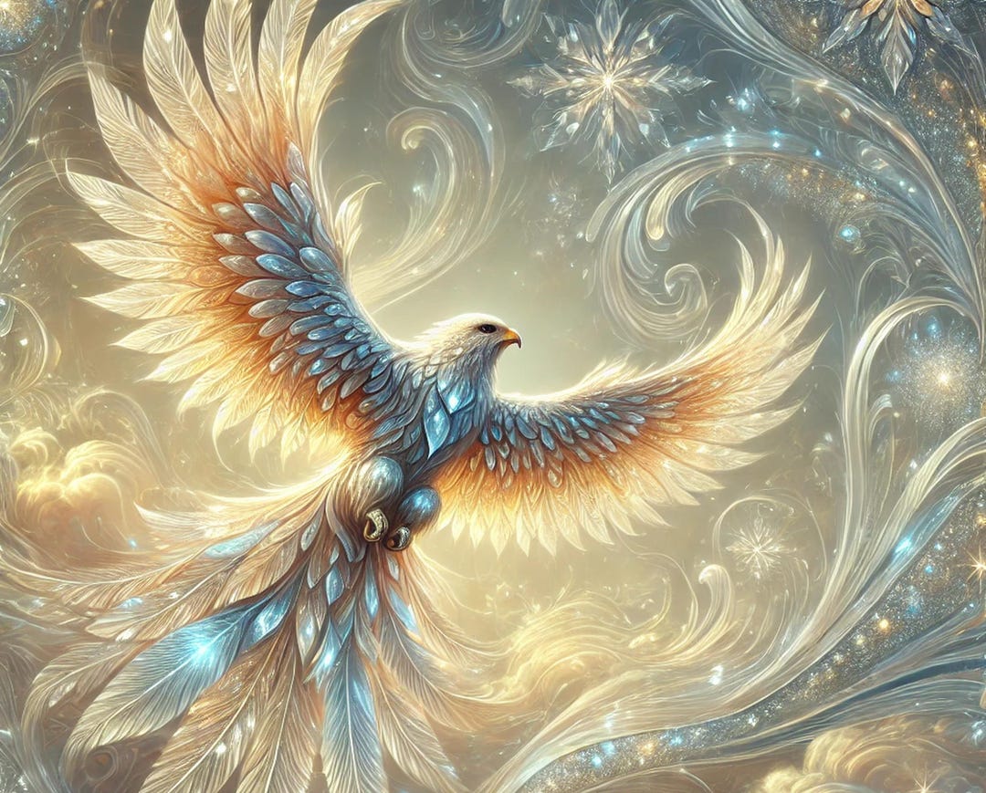 Radiant Light Hawk A Majestic Fantasy Puzzle Featuring a Mystical Hawk ...