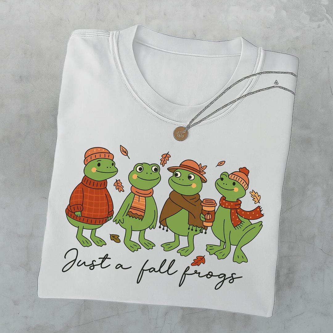Cute Fall Frogs Shirt| Autumn Frog Crewneck| Funny Frog Shirt | Kawaii ...