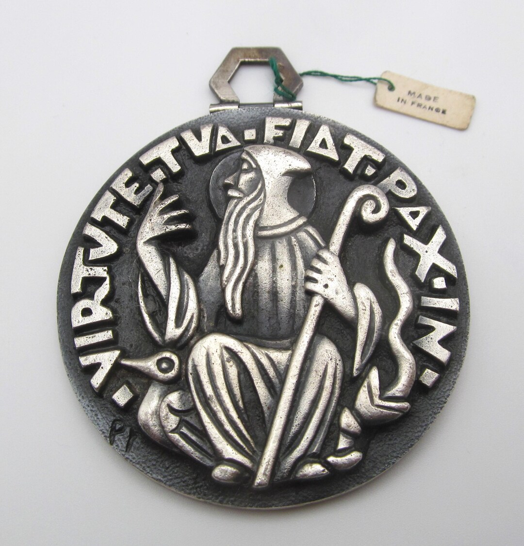 Saint Benedict Fernand Py Vintage French Religious Medal Catholic ...