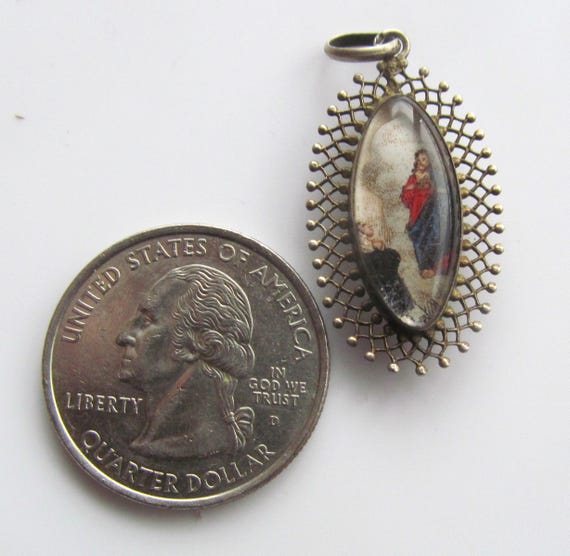 Antique French Silver Hand Apparition of The Sacred H… - Gem