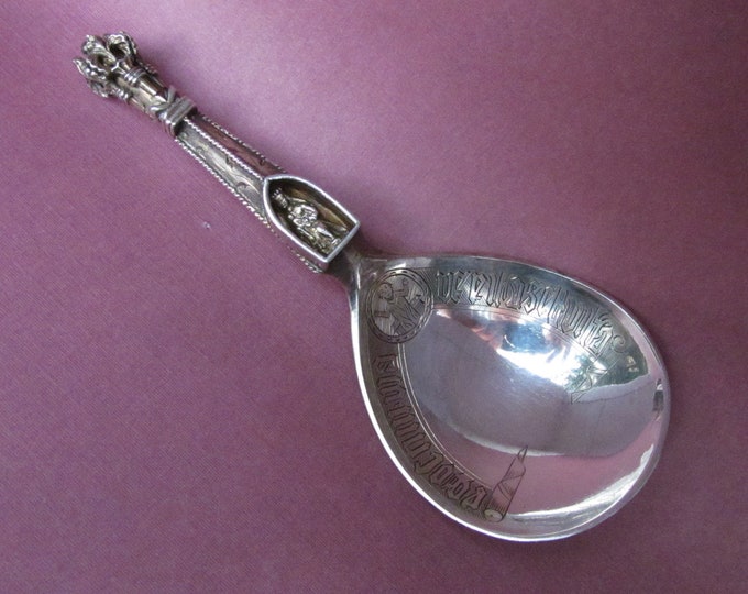 Antique Norway Baptismal Spoon Norwegian 830 Silver Madonna and Child ...