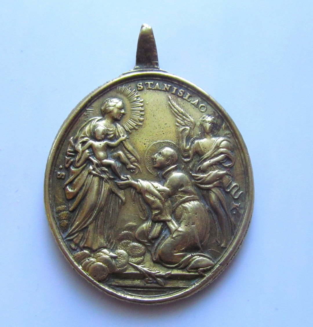 Saint Stanislaus Kostka Saint Aloysius Gonzaga Antique Religious Medal ...