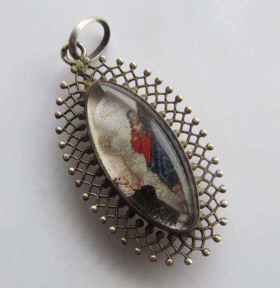 Antique French Silver Hand Apparition of The Sacred H… - Gem