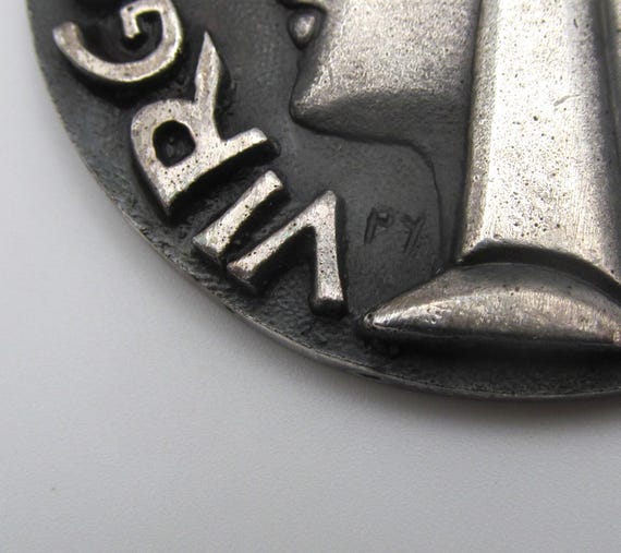 Vintage French Virgin Mary Fernand Py Religious Medal… - Gem