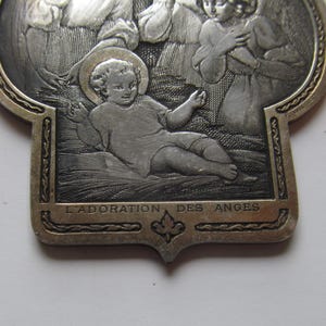 Angels in Adoration of the Child Jesus Antique French Religious Medal ...
