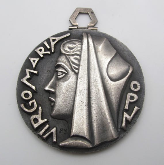 Vintage French Virgin Mary Fernand Py Religious Medal… - Gem