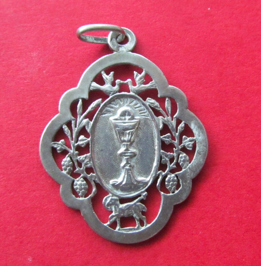 Antique French Silver Communion Lamb of God Religious Medal - Etsy