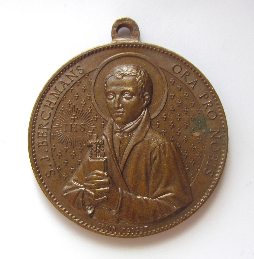 Saint John Berchmans Antique Religious Medal French Jesuit Pendant ...