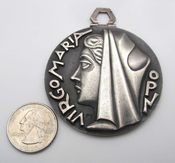 Vintage French Virgin Mary Fernand Py Religious Medal… - Gem