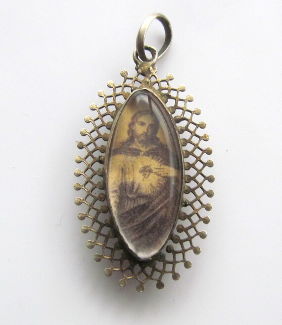 Antique French Silver Hand Apparition of The Sacred H… - Gem
