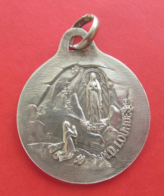 Vintage Virgin Mary Antique Ave Maria French Silver O… - Gem