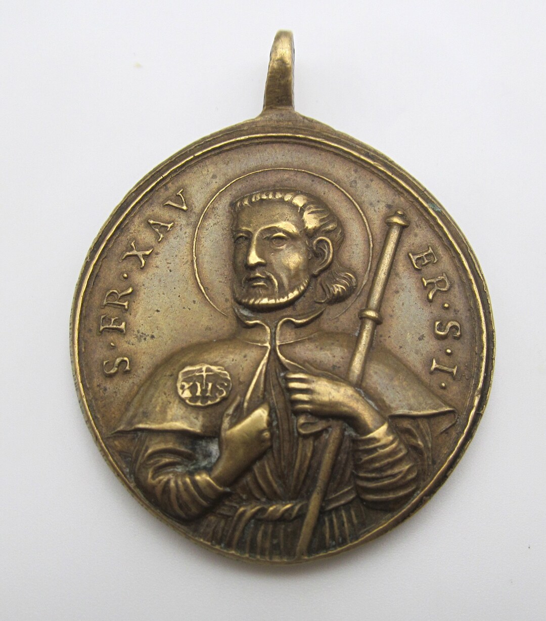 Saint Francis Xavier Antique Religious Medal Saints John Regis and ...