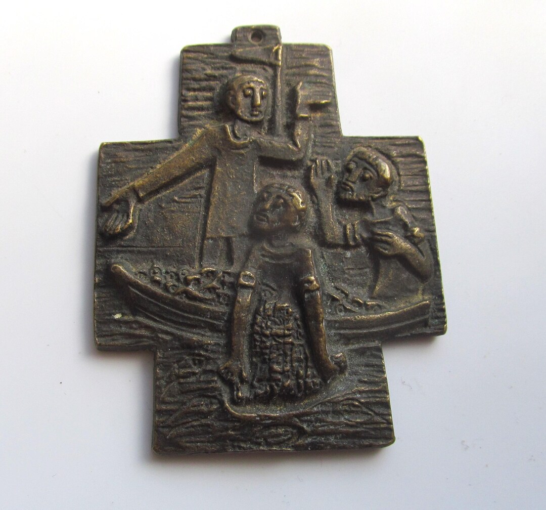 Egino Weinert Jesus Cast Your Nets Vintage Religious Cross German Wall ...