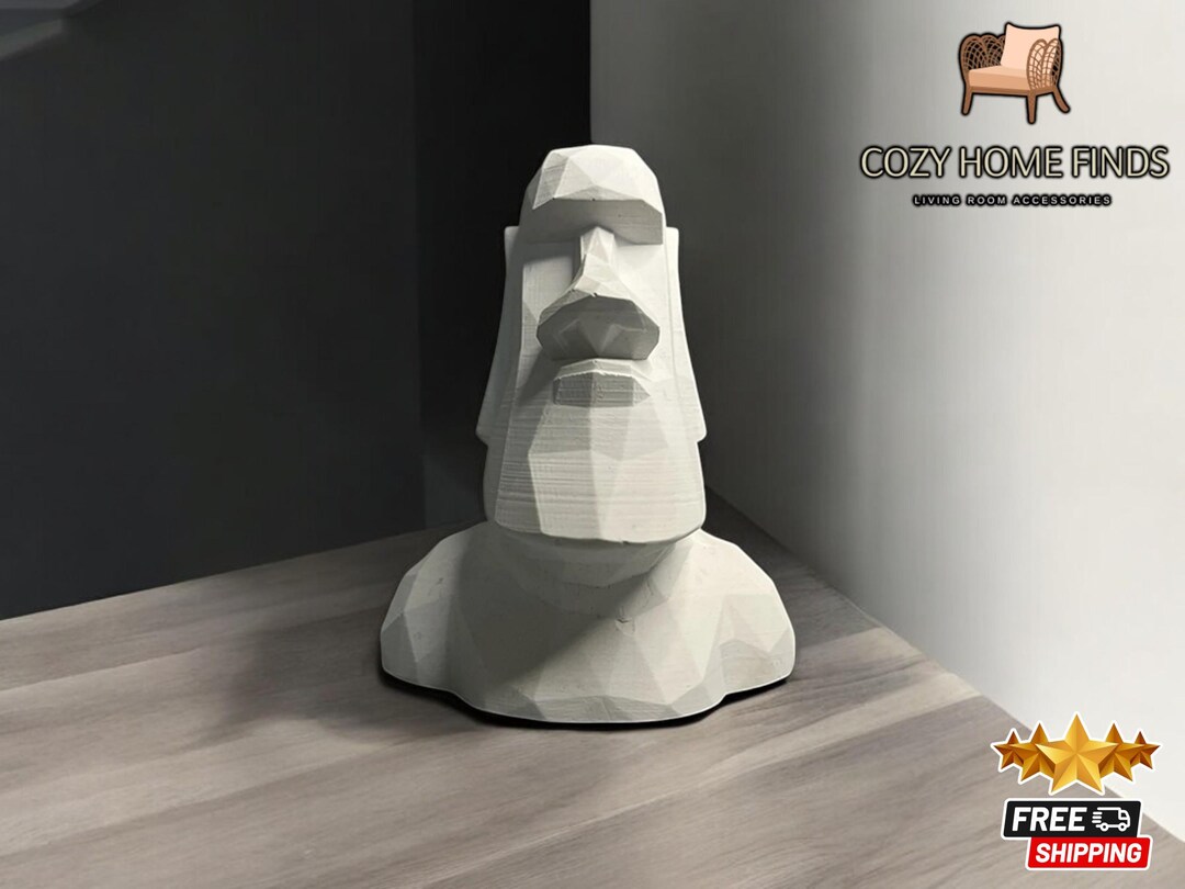 Moai Bust Sculpture | Greek Mythology Art Portrait | Nordic Home Decor ...