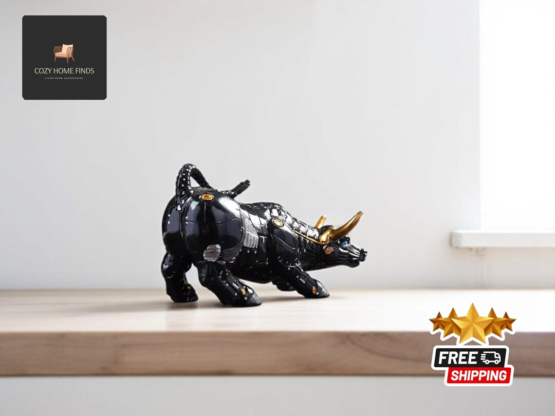 Robot Bull Statue: Modern Wall Street Tabletop Art - Etsy