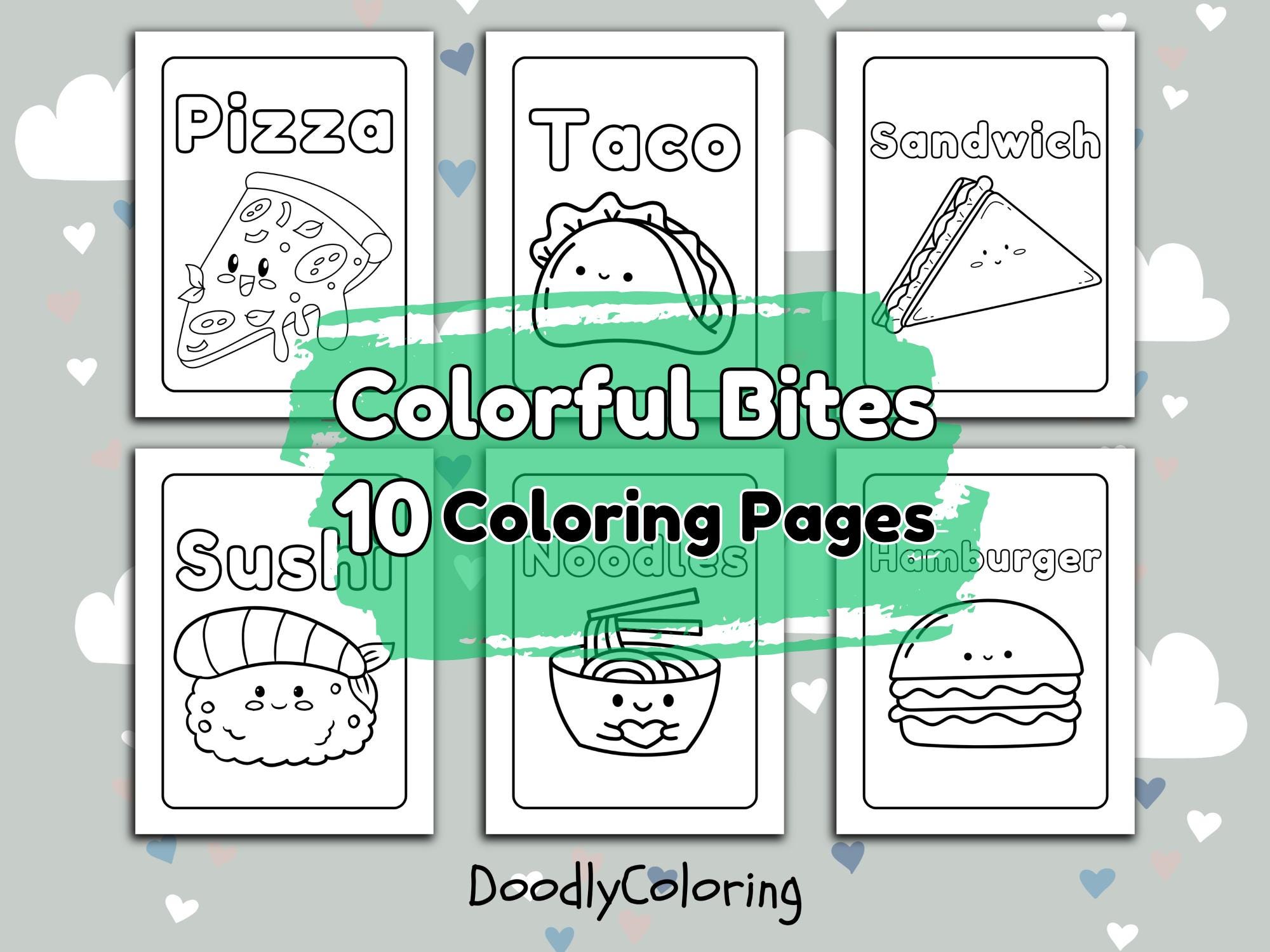 Colorful Bites: Kawaii Food Coloring Pages for Kids - Fun Learning ...