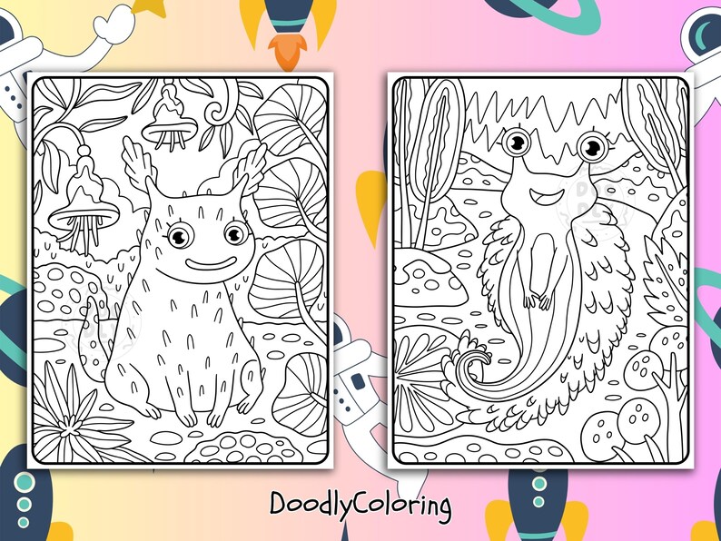 10 Alien Coloring Pages - Orbit Oddballs Space-themed Art, Weird and ...