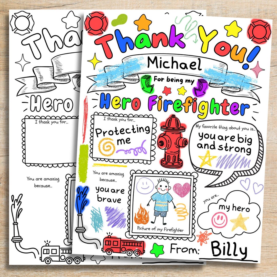 Firefighter Appreciation Coloring Page for Kids - Fun Activity to Color ...