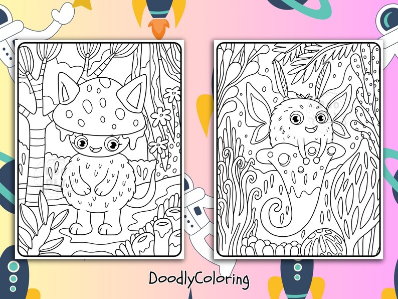 10 Alien Coloring Pages Orbit Oddballs Space-themed Art, Weird and Ugly ...