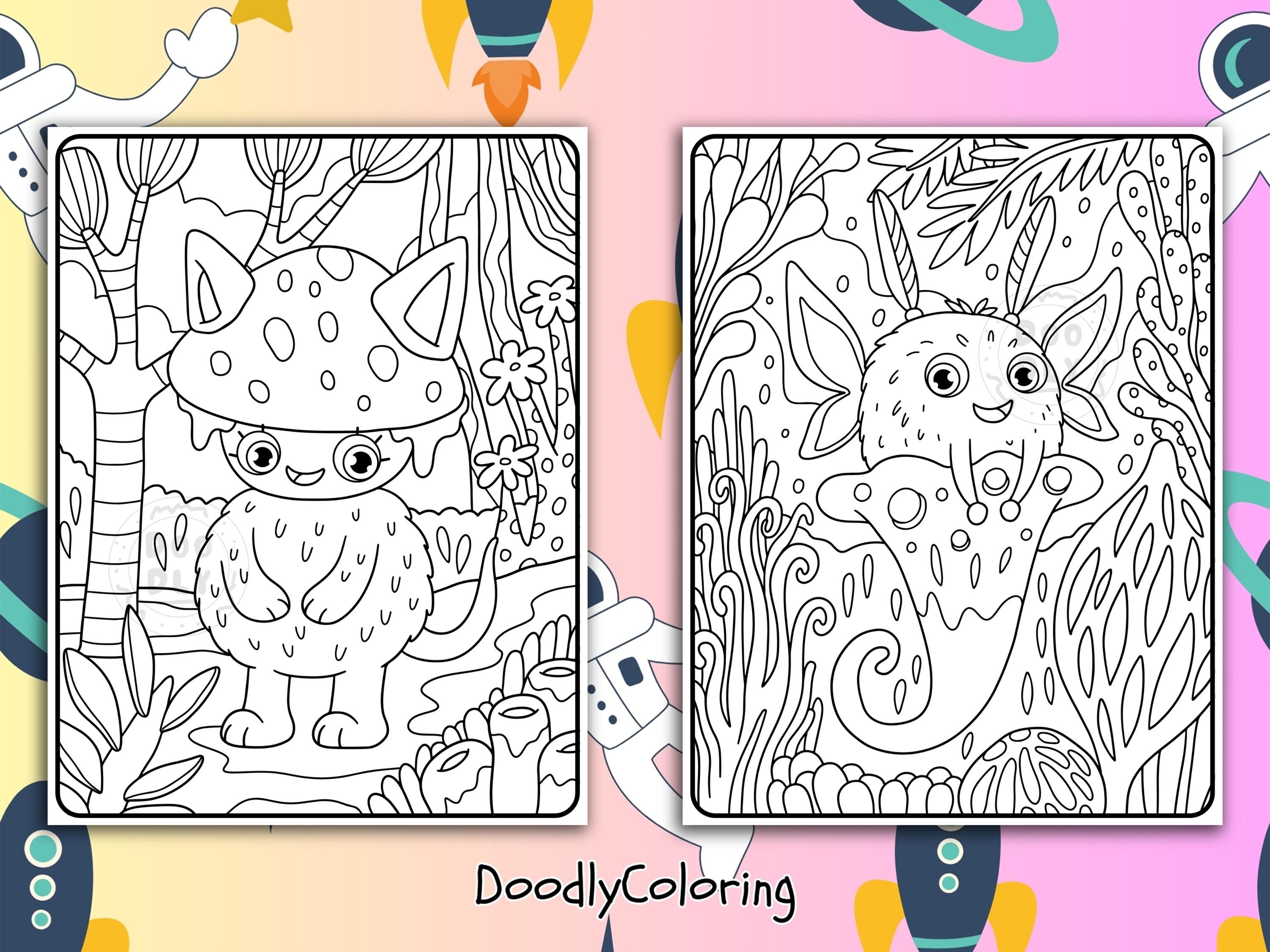 10 Alien Coloring Pages - Orbit Oddballs Space-themed Art, Weird and ...