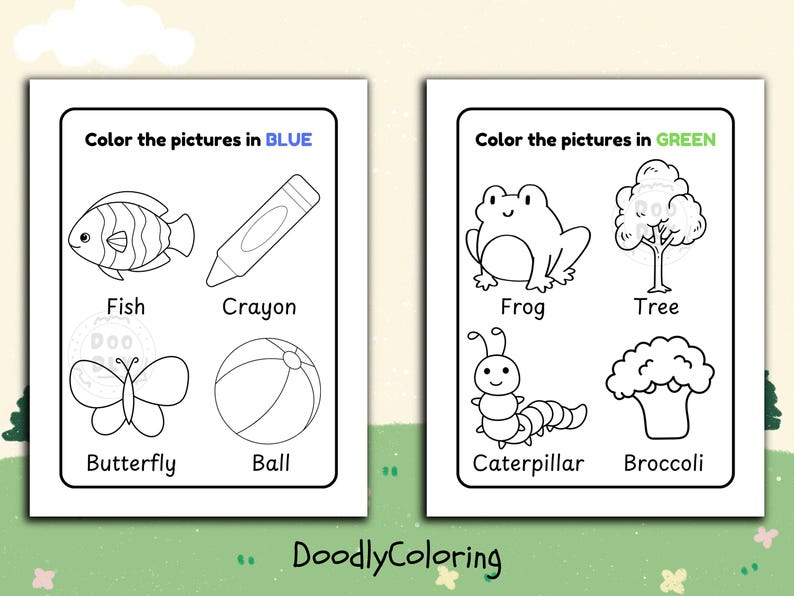 Preschool Coloring Pages Color Recognition Activity for Toddlers ...