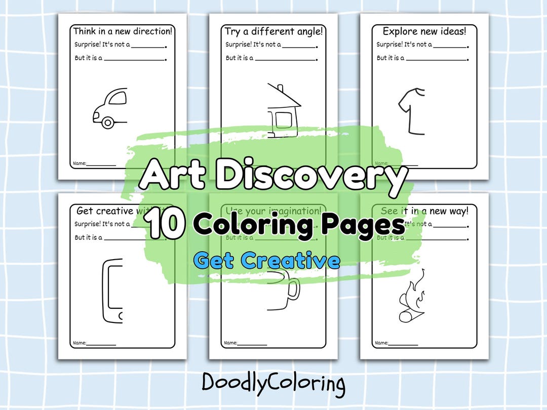 Art Discovery Drawing Worksheets for Kids - Half Completed Pictures to ...