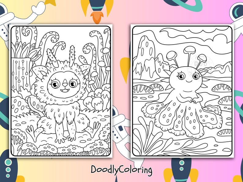 Orbit Oddballs - 10 Ugly Alien Coloring Pages for Kids and Adults ...