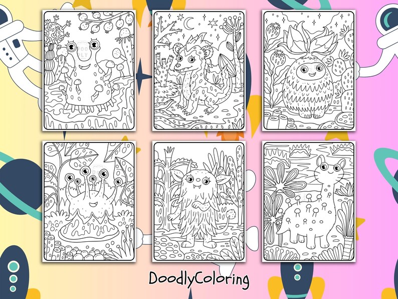 Weird Alien Coloring Pages 30 Orbit Oddballs Ugly Space Creatures ...