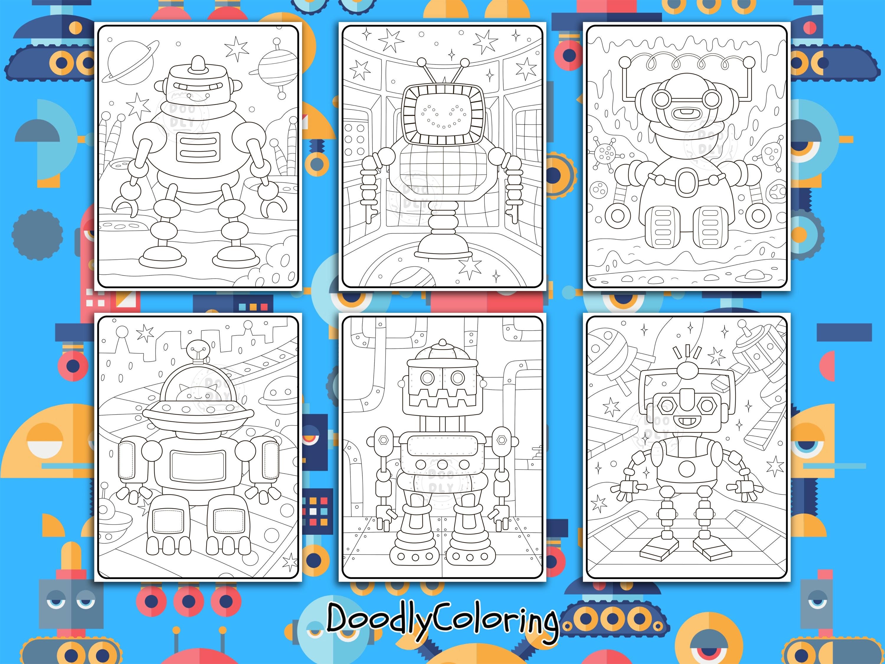 Printable Robot Coloring Pages for Kids - Fun and Simple Robot Designs ...