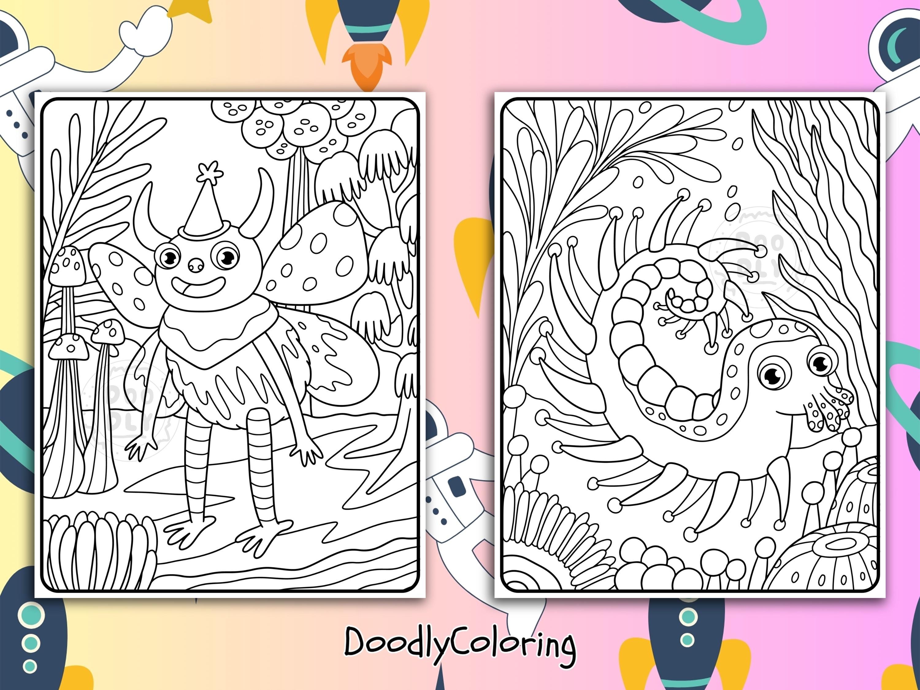 10 Alien Coloring Pages - Orbit Oddballs Space-themed Art, Weird and ...
