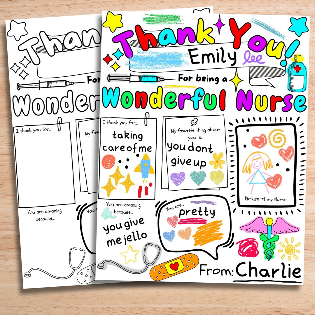 Nurse Appreciation Coloring Pages for Kids - Hospital Gift for Nurses ...