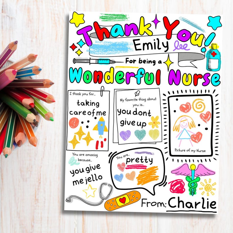 Nurse Appreciation Coloring Pages for Kids Hospital Gift for Nurses ...