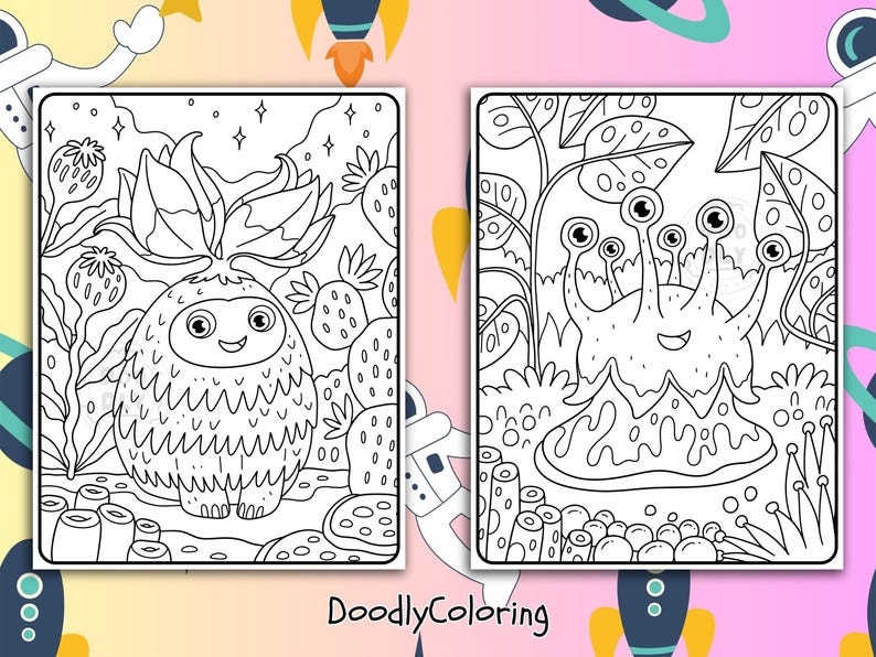 Orbit Oddballs - 10 Ugly Alien Coloring Pages for Kids and Adults ...