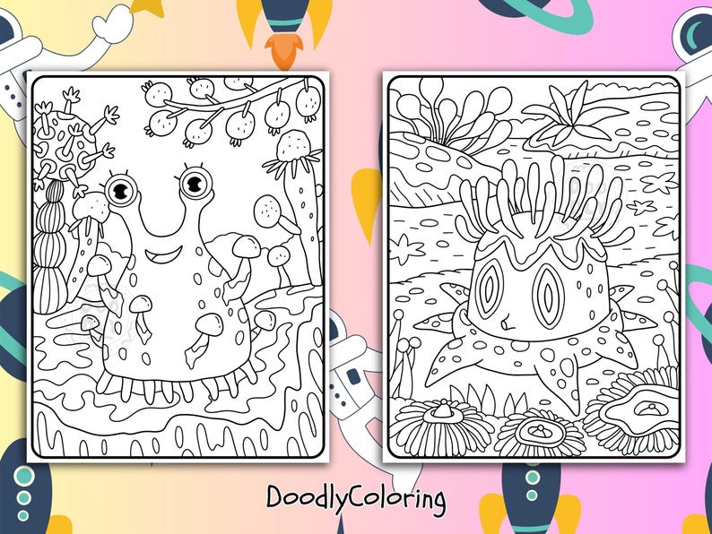 10 Alien Coloring Pages Orbit Oddballs Space-themed Art, Weird and Ugly ...