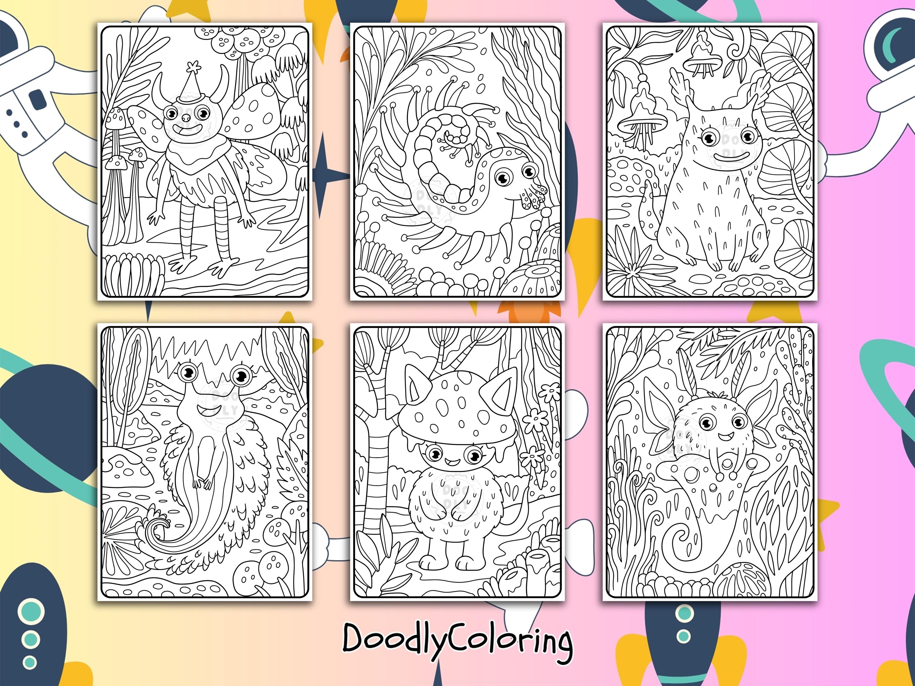 Weird Alien Coloring Pages - 30 Orbit Oddballs Ugly Space Creatures ...