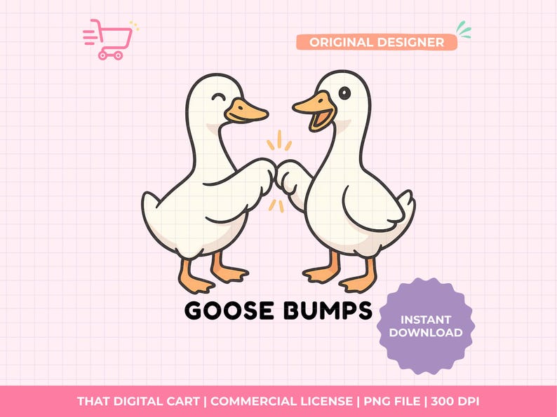 Goose Bumps PNG – Funny Kawaii Goose Clipart, Animal Friendship Art for ...