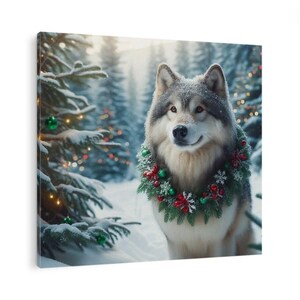 Wolf in Christmas Theme. - Etsy