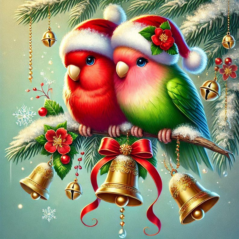Birds in Love Christmas Theme. - Etsy