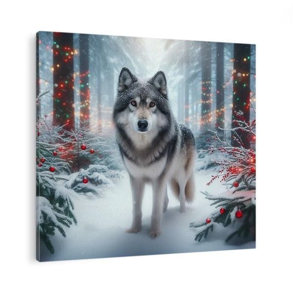 Wolf in Christmas Theme. - Etsy