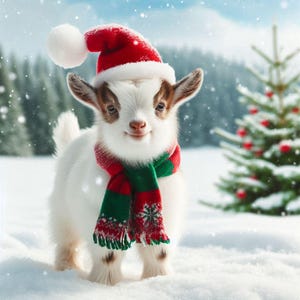 The Goat in Christmas Theme. - Etsy