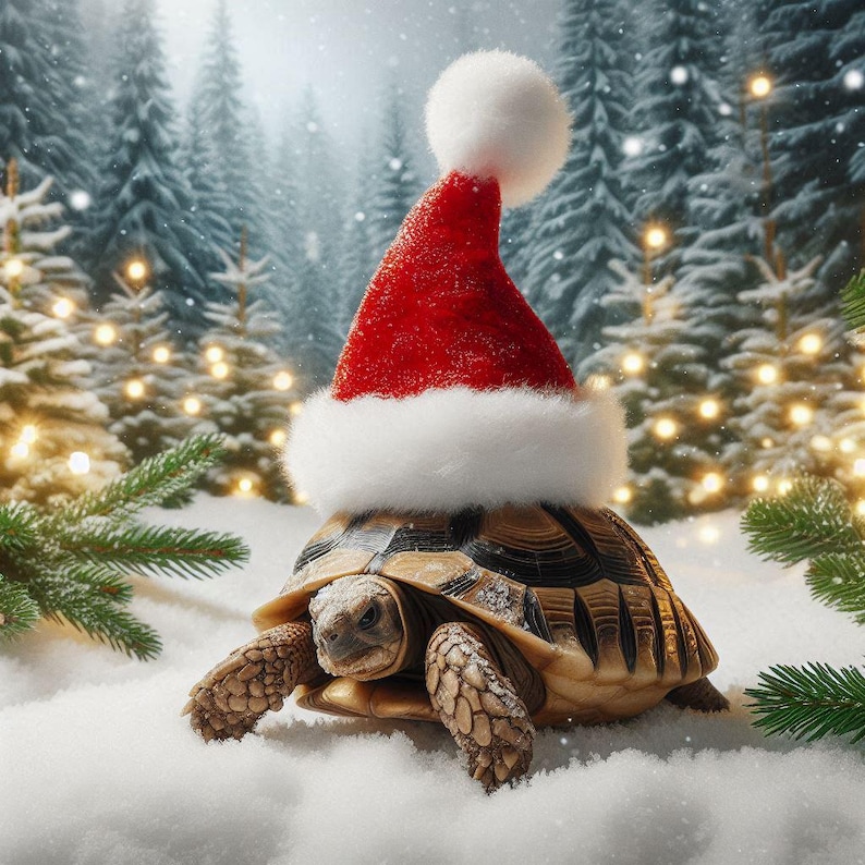 Tortoise in Christmas Theme. - Etsy