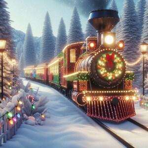 Train in Christmas Theme. - Etsy